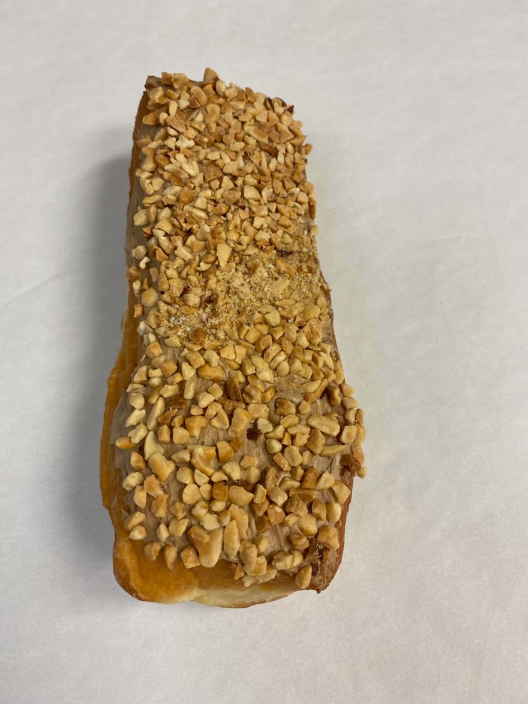 Maple Iced Long John with Granulated Peanuts Donut | Wedding Cakes ...