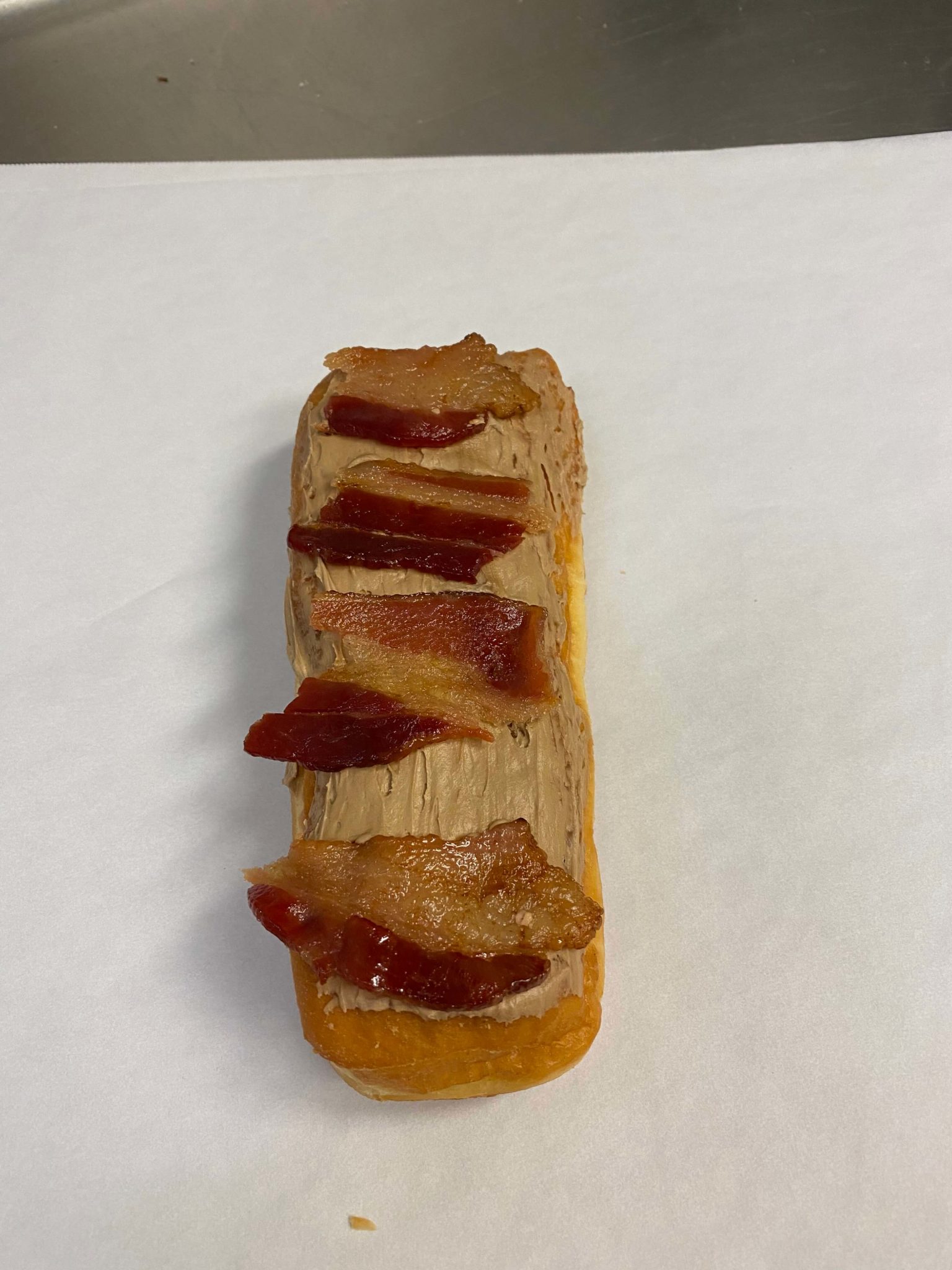 Maple Iced Long John with Bacon Donut | Wedding Cakes Minneapolis ...