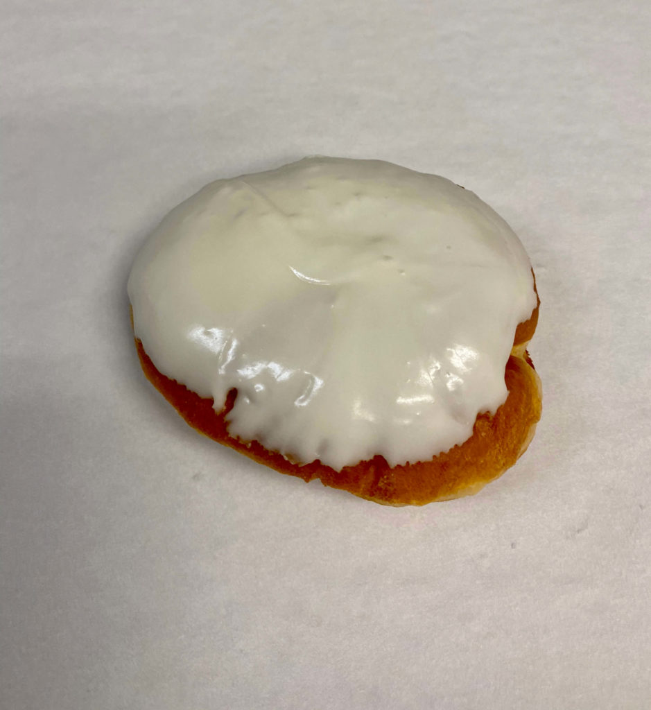 White Iced Raspberry filled Bismarck Donut | Wedding Cakes Minneapolis ...