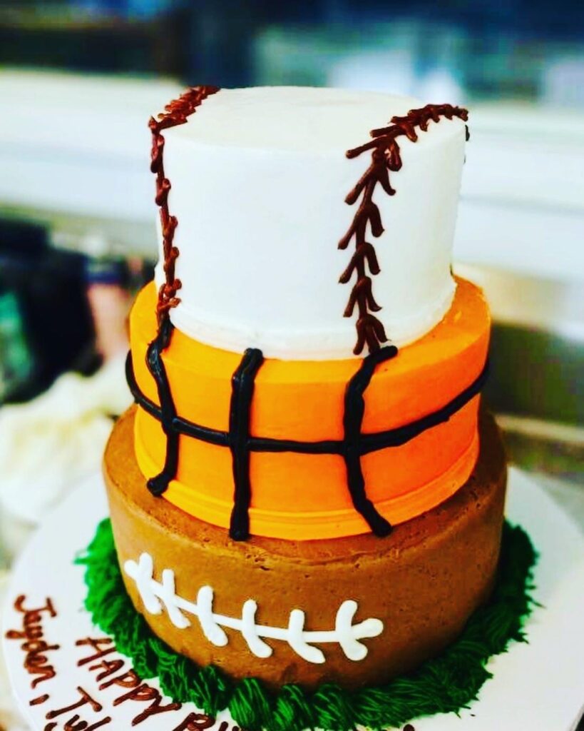 3 TIER SPORTS BALLS CAKE | Wedding Cakes Minneapolis Bakery Farmington ...