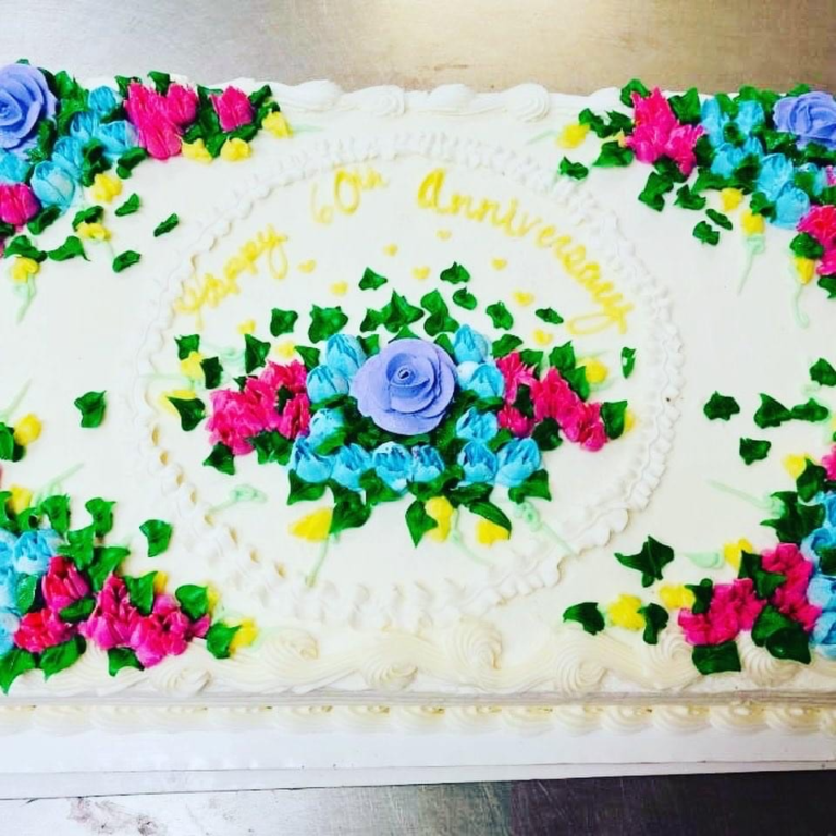 Bright Flowers Anniversary Cake | Wedding Cakes Minneapolis Bakery ...